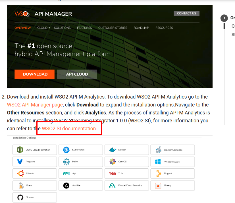 Direct wrong document when click the "WSO2 SI Documentation" link in the Analytics Configuration ...