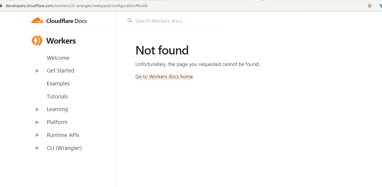 Custom webpack build docs 404s · Issue #1396 · cloudflare/cloudflare-docs · GitHub