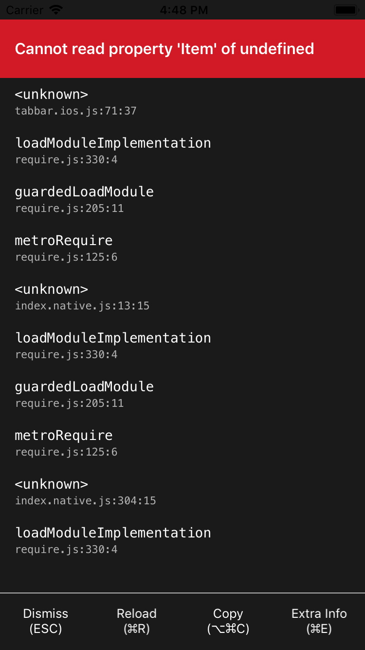 TypeError: Cannot read property 'Item' of undefined when use ...