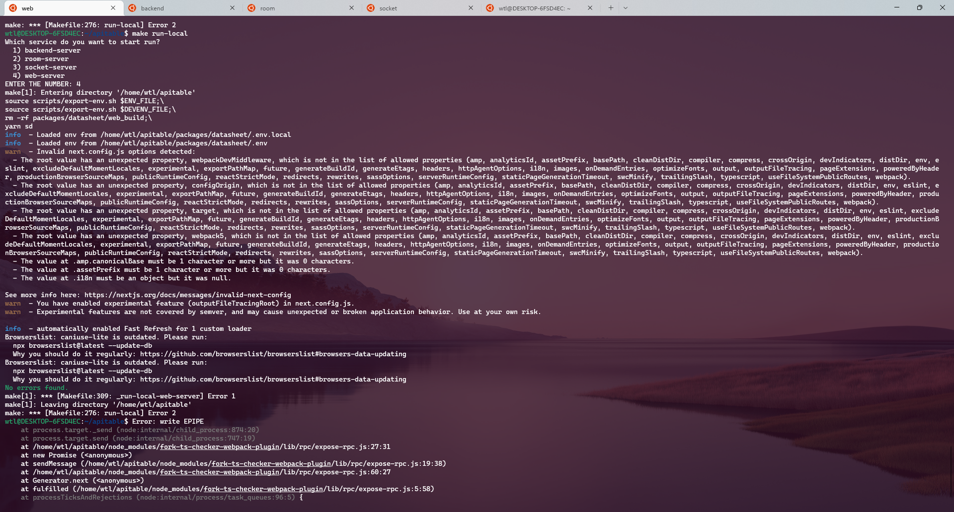 以本地模式启动web服务卡死，报错 · Issue #338 · apitable/apitable · GitHub