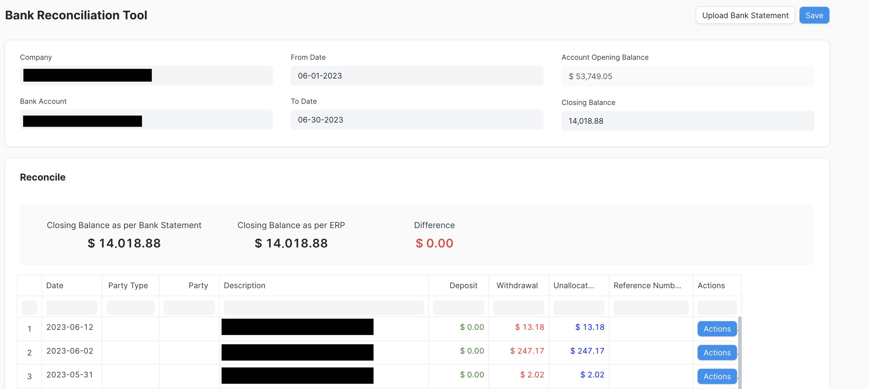 Bank Reconciliation Tool - Delete Uploaded Transactions · Issue #35983 · frappe/erpnext · GitHub