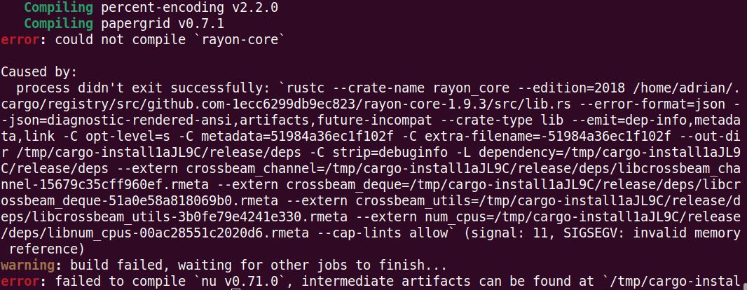 Cargo Install Fails With Error E0658 On Ubuntu 2204 · Issue 7118 · Nushellnushell · Github 
