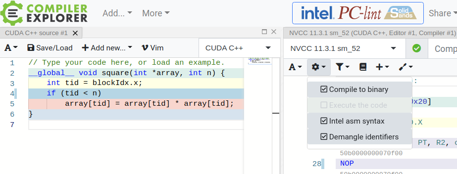 [REQUEST] Compile CUDA programs all the way and show the assembly · Issue #1856 · compiler ...