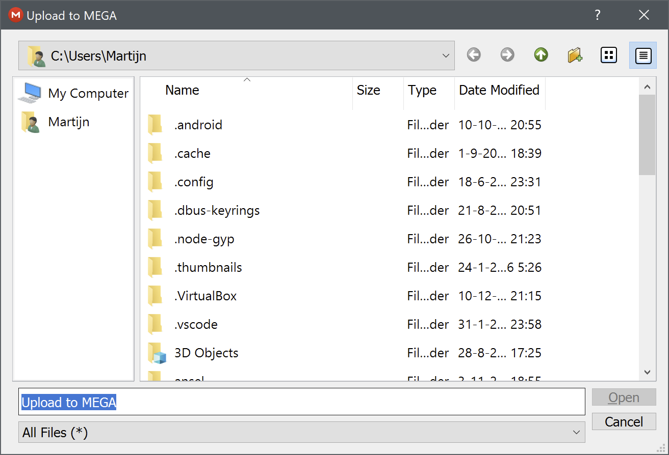 Can't type a path in upload selector · Issue #537 · meganz/MEGAsync · GitHub