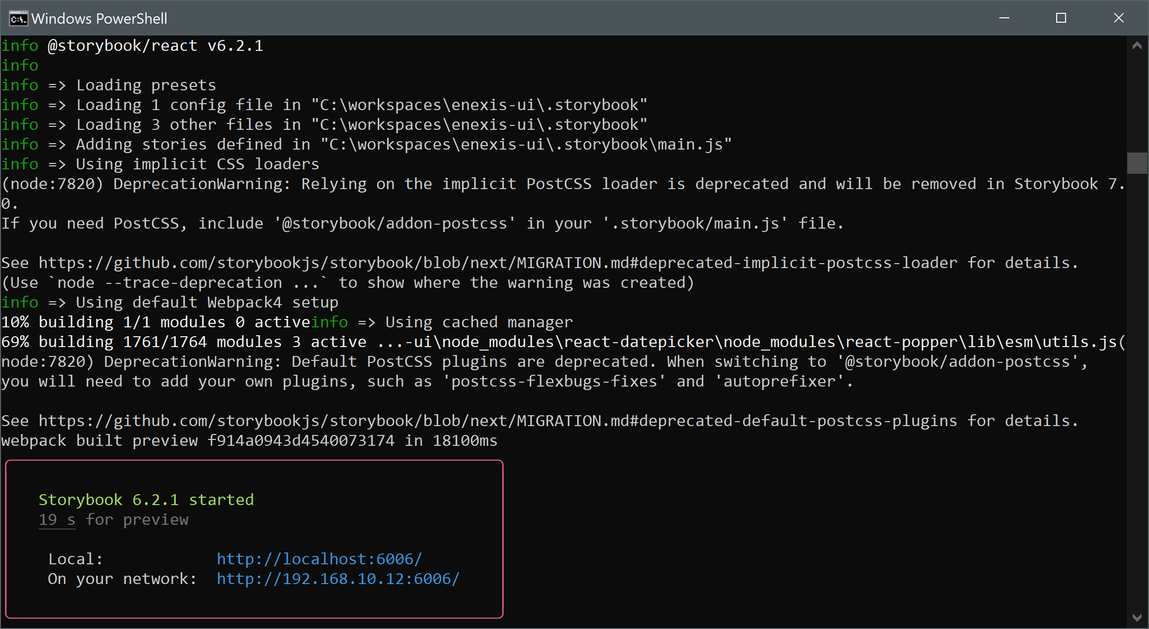 Disable PostCSS deprecation warning · Issue #14440 · storybookjs/storybook · GitHub