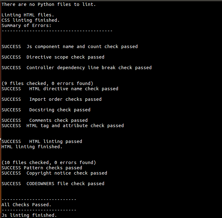 Linter not working for multiple js files · Issue #6555 · oppia/oppia ...