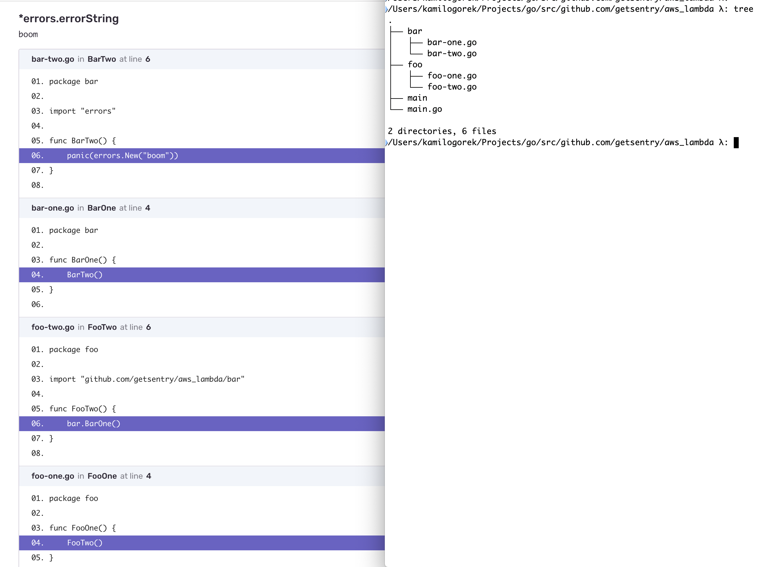 Stacktraces are empty in AWS Lambda · Issue #12 · getsentry/sentry-go · GitHub