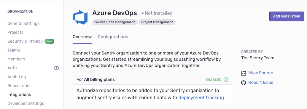 Add tasks to Azure Dev Ops to allow for easy integration of Sentry releases · Issue #31481 ...