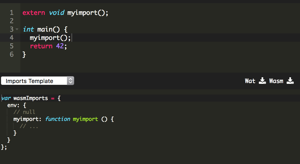 Wasm fiddle specification of wasmImports? · Issue #178 · wasdk/WebAssemblyStudio · GitHub