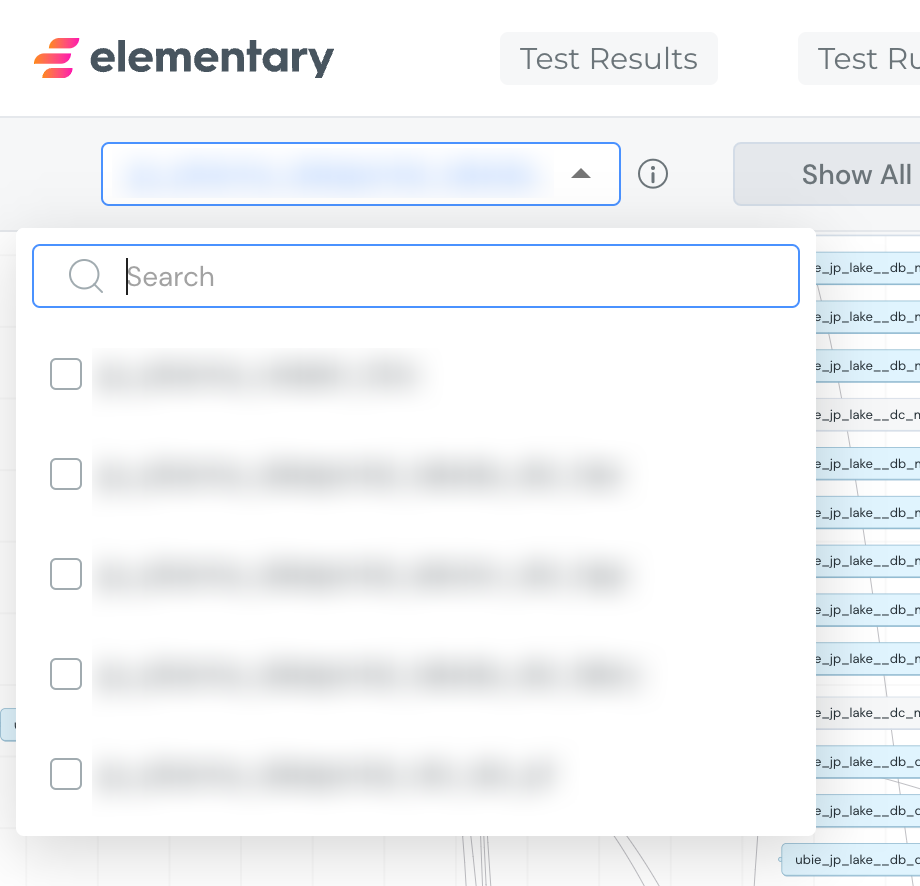 [ELE-65] Support regular expression in the search bar and a "select all" option in the lineage ...