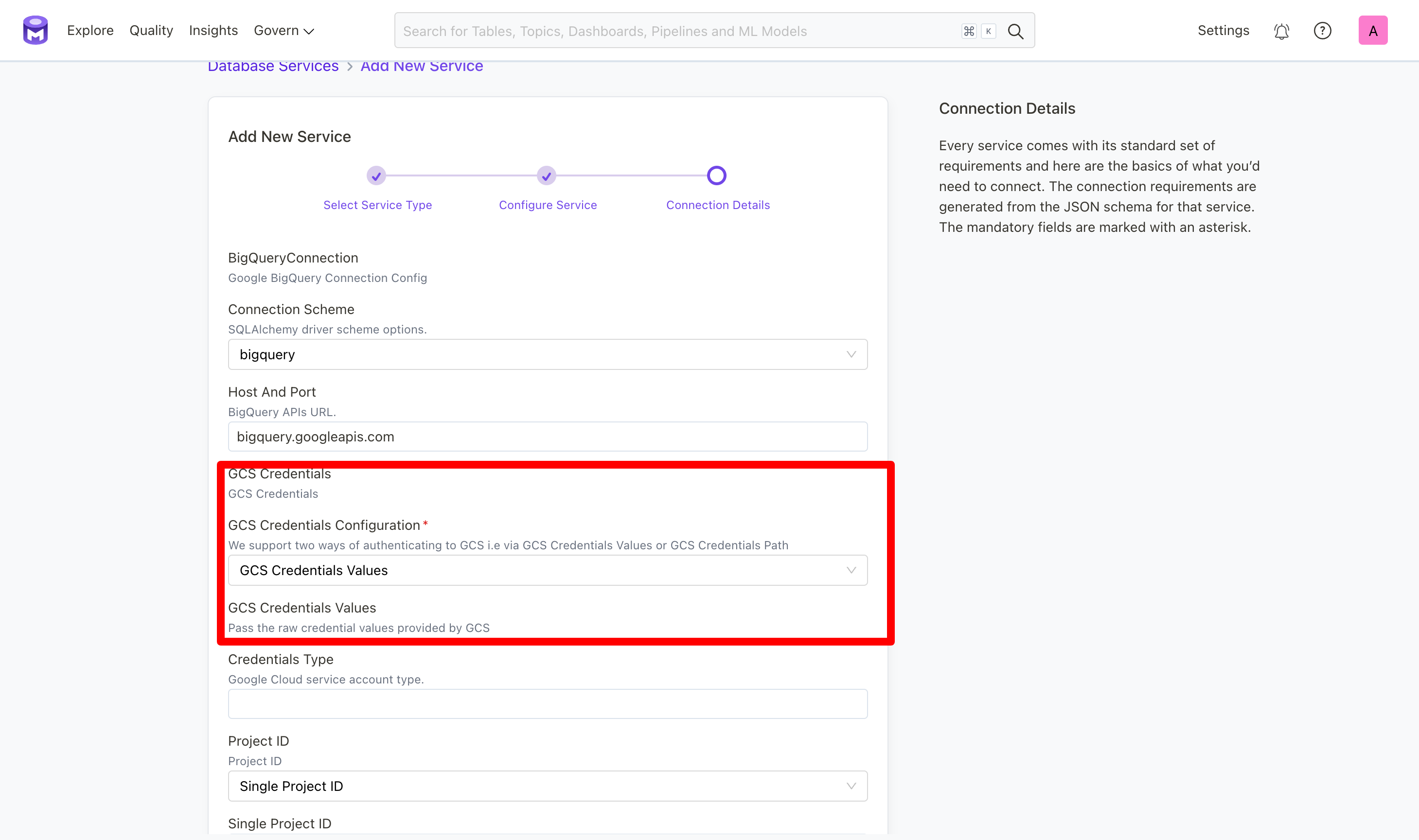 Rename `gcsCredentials` to `gcpCredentials` · Issue #9886 · open-metadata/OpenMetadata · GitHub