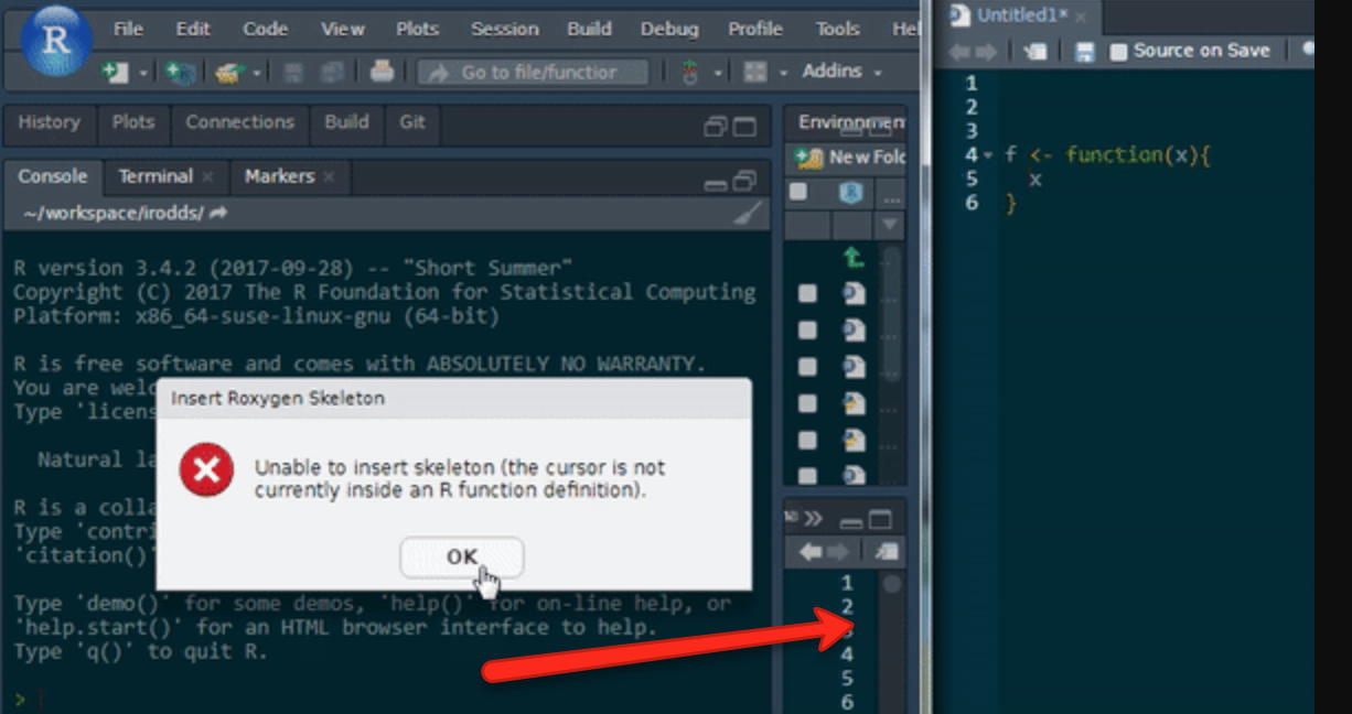 bug: Insert roxygen skeleton fails when function in detached window · Issue #1999 · rstudio ...