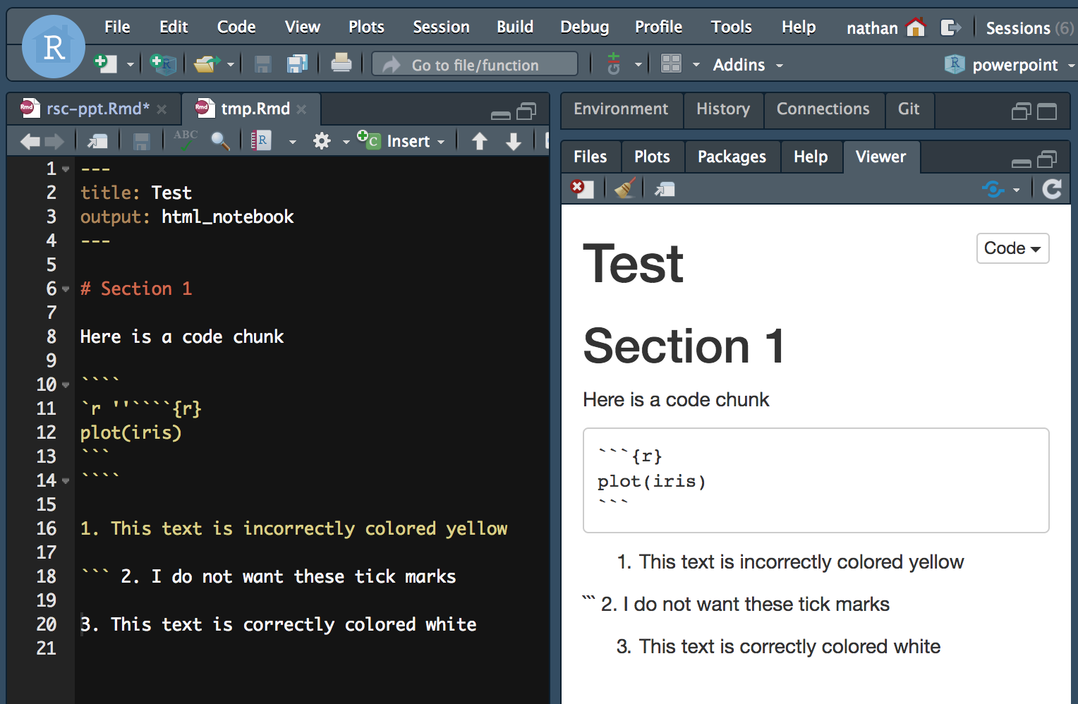 IDE syntax colors after nested backticks · Issue #2688 · rstudio ...