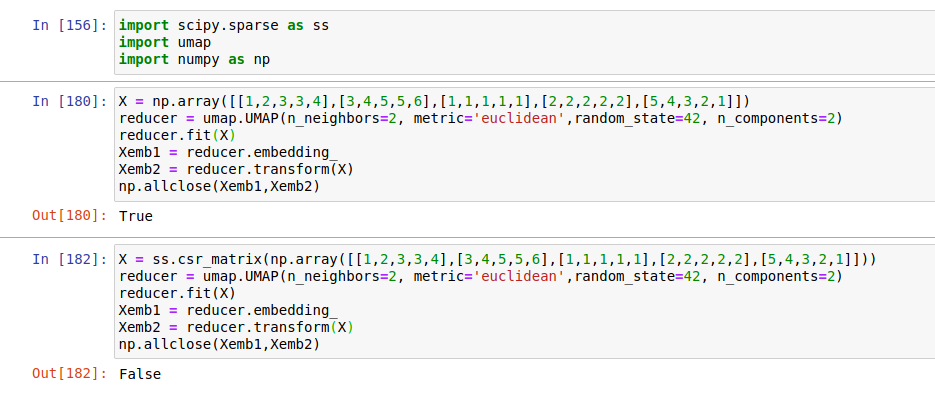 sparse input transform vs dense input transform · Issue #682 · lmcinnes/umap · GitHub