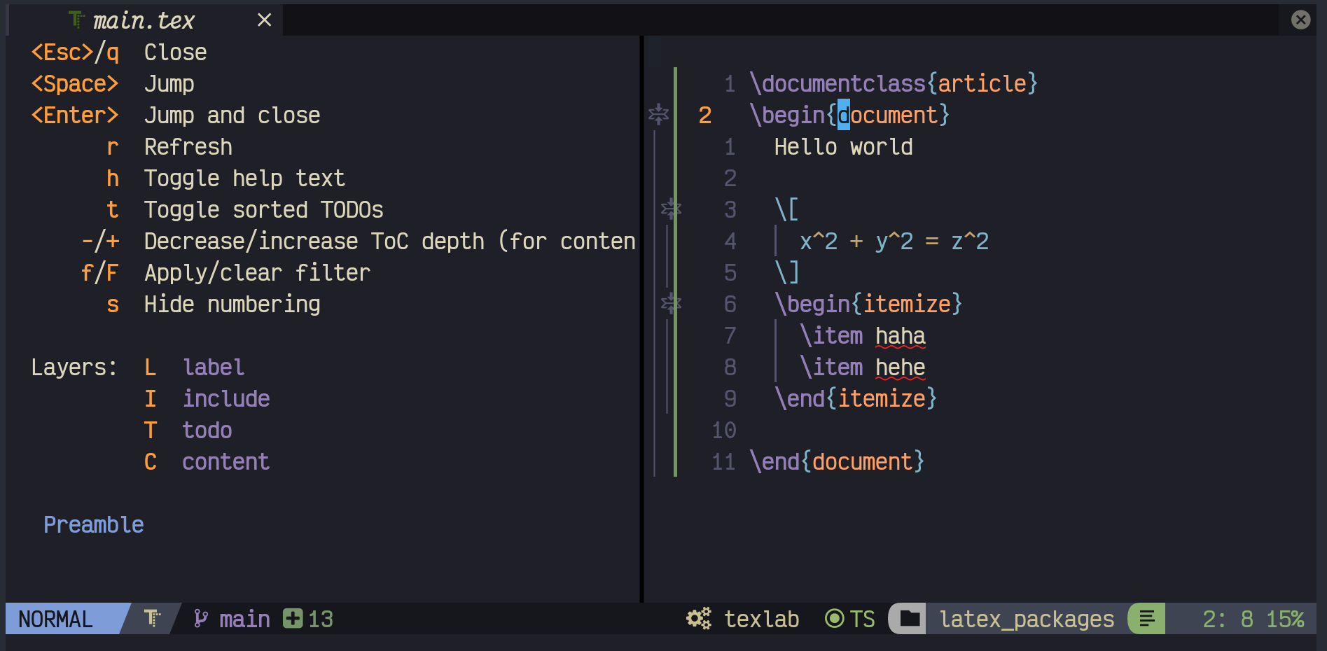 For the Toc, help instructions/legend keys could be moved to the lower half of the toc window ...