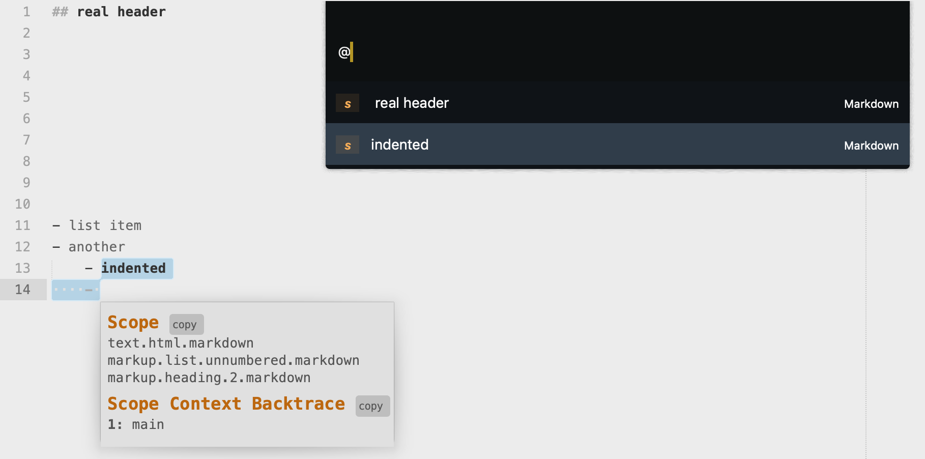 Regression: syntax erroneously applies `heading` scope to empty ...