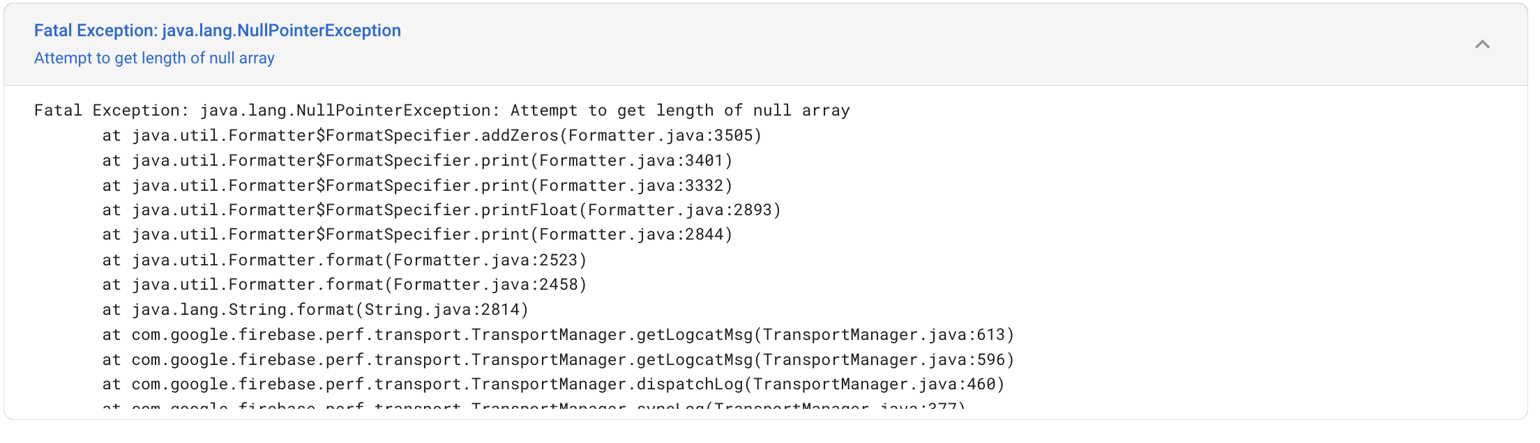 Crash On Transportmanager Firebase Perf · Issue 3084 · Firebasefirebase Android Sdk · Github