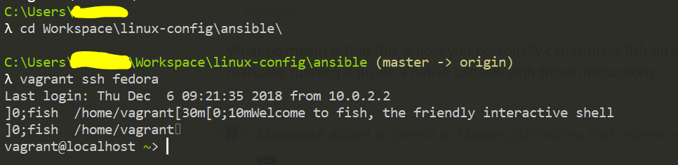 ConEmu vagrant ssh fish · Issue #5387 · fish-shell/fish-shell · GitHub