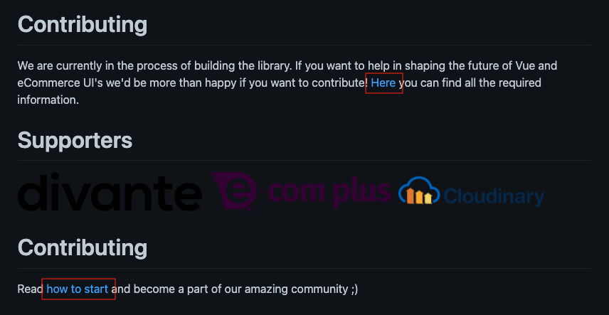[BUG] Contributing links are broken · Issue #2072 · vuestorefront/storefront-ui · GitHub