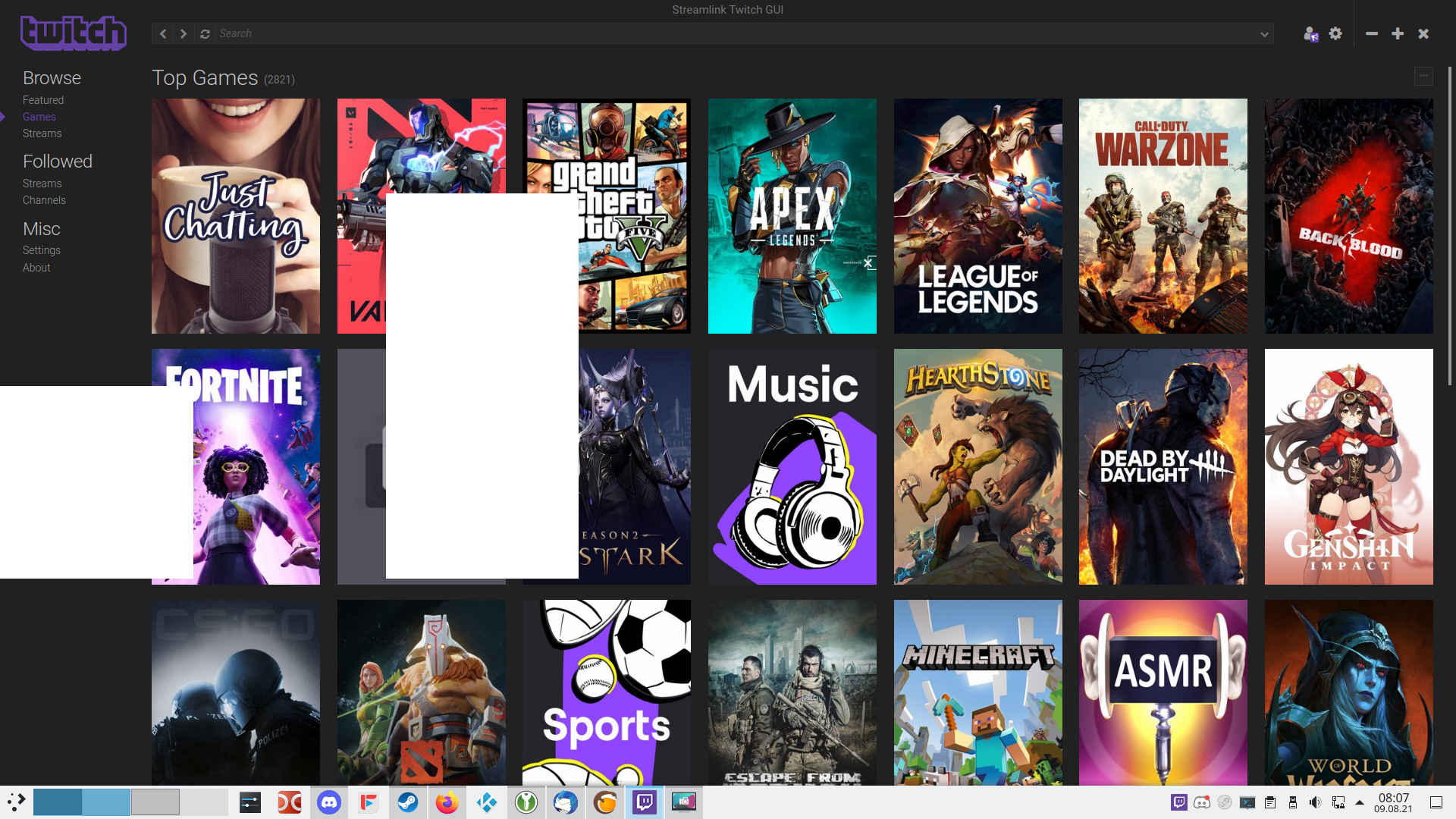 Random white squares displayed by application · Issue #814 · streamlink ...