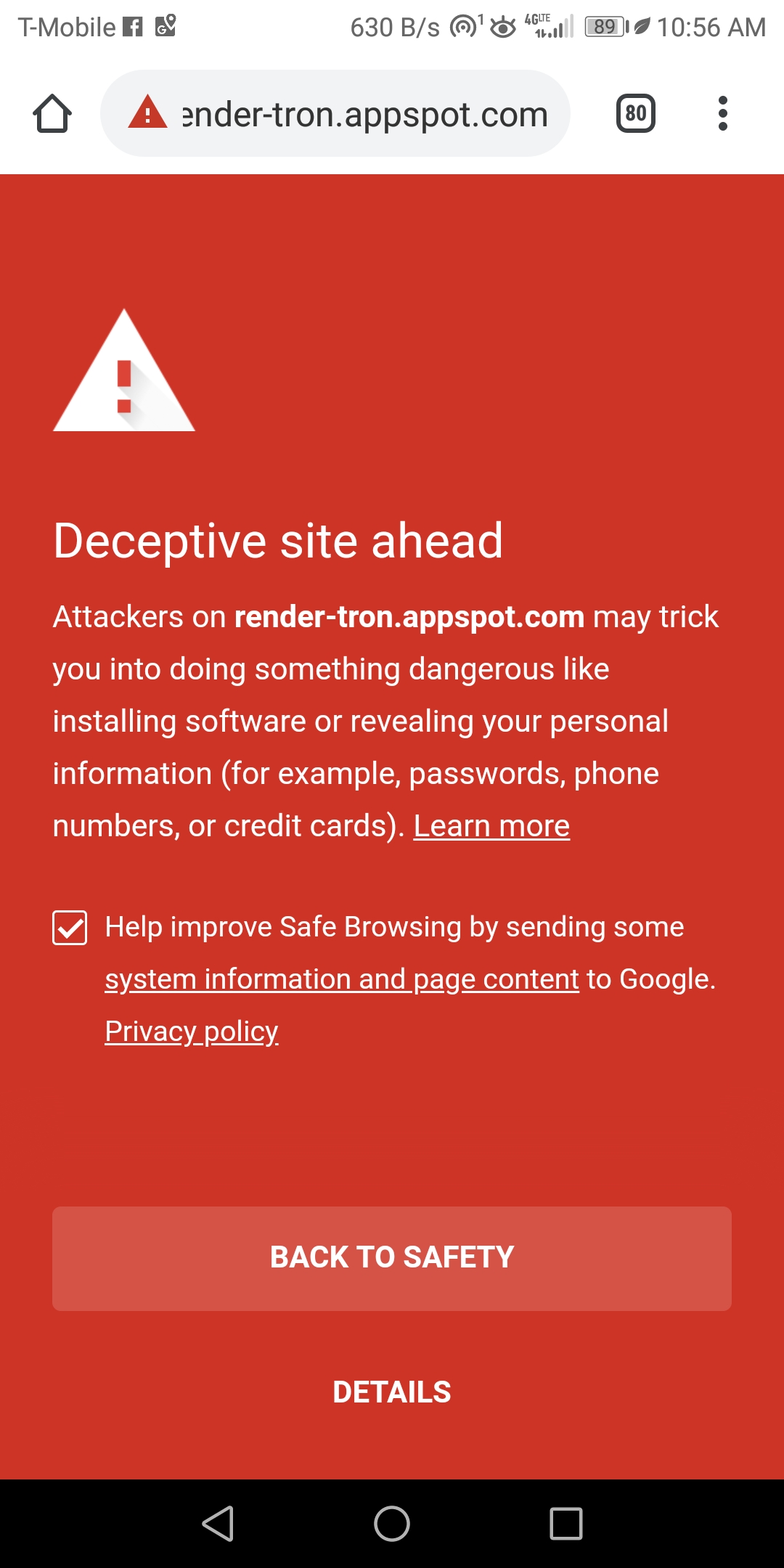 Demo site reported as phishing · Issue #240 · GoogleChrome/rendertron · GitHub