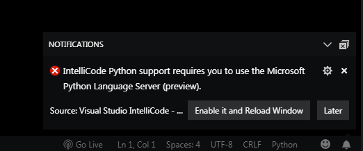 Problems with Visual Studio IntelliCode - Preview & Python · Issue #74 · MicrosoftDocs ...