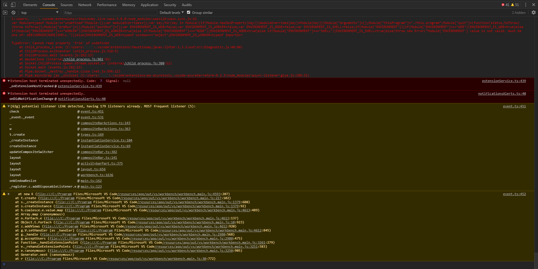[ Crash ] Extension Host Terminated Unexpectedly Extensionservice Terminated · Issue 71036