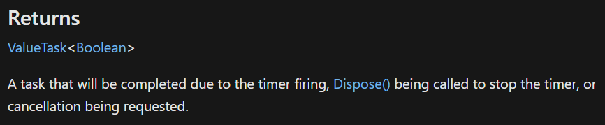 PeriodicTimer.WaitForNextTickAsync should not throw OperationCanceledException · Issue #80778 ...