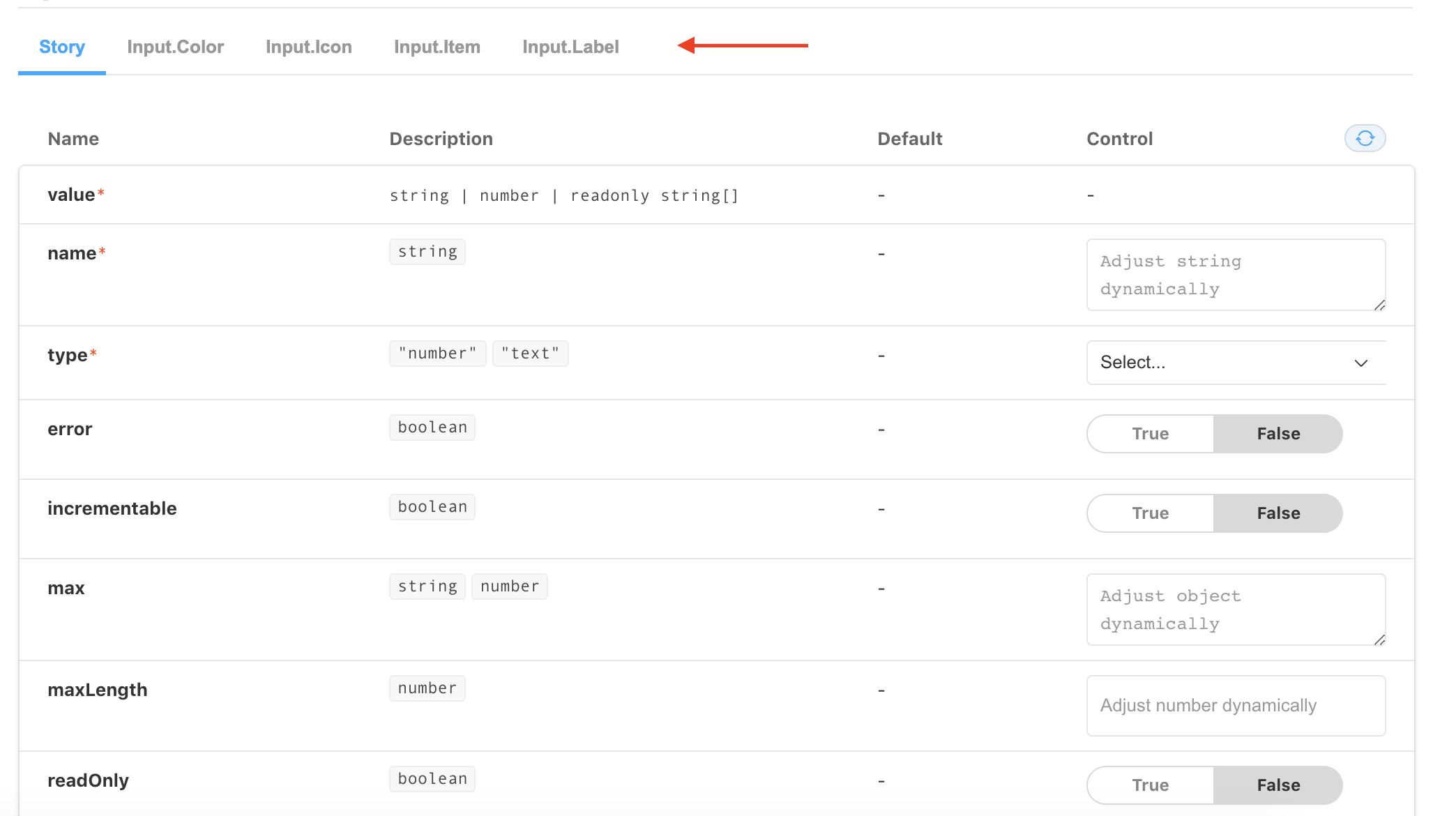 Display the subComponents API inside the Controls addons (Canvas ...