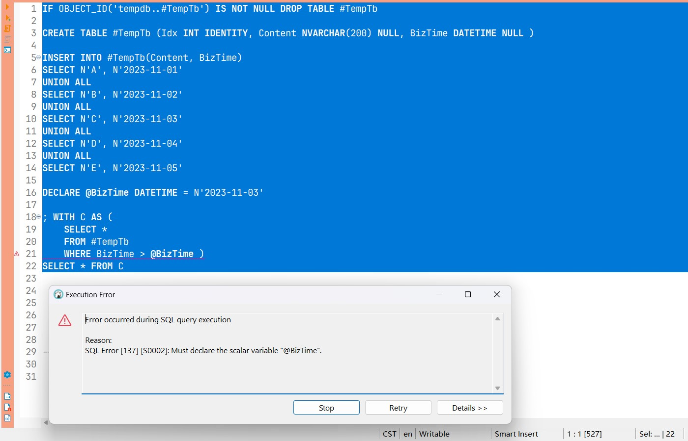 Error occurred during SQL Server CTE expression execution after upgrading to version 23.2.5 ...