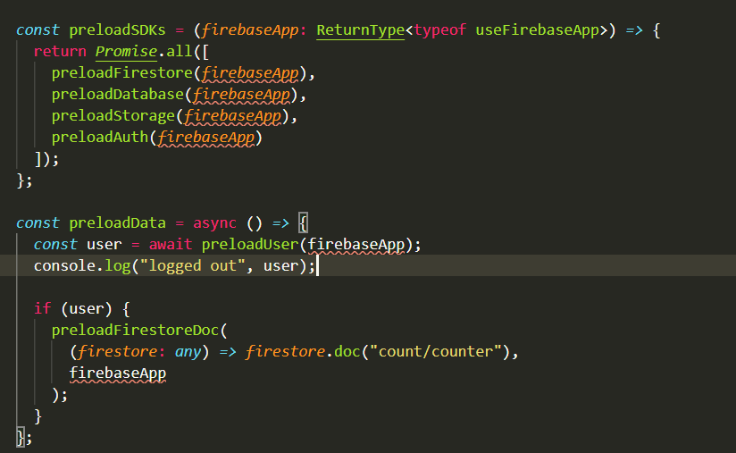 Type 'App' has no properties in common with type 'PreloadOptions Firestore>' · Issue #236 ...