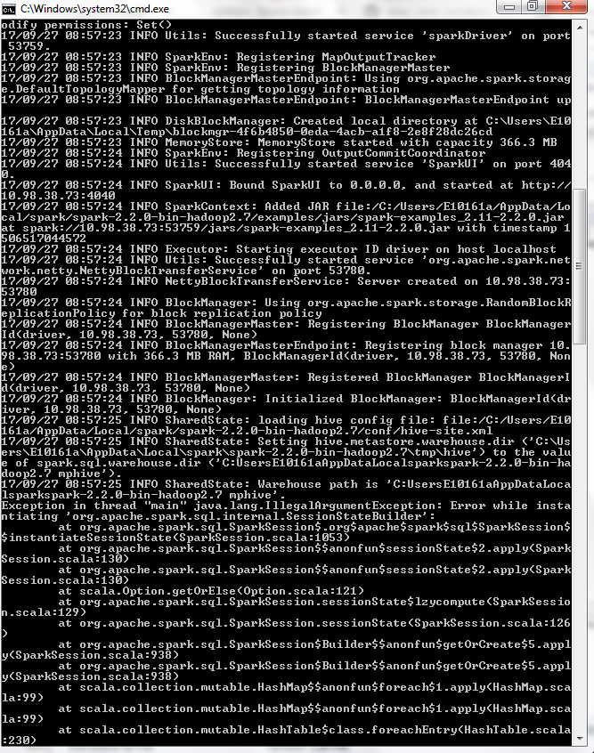 Failed while connecting to sparklyr to port (8880) · Issue #1039 · sparklyr/sparklyr · GitHub