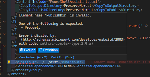 [Bug]: GenerateDependencyFile and PublishDir missing from msbuild commontypes XSD · Issue #8676 ...