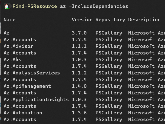 Find-PSResource -IncludeDependencies should deduplicate the dependencies. · Issue #109 ...