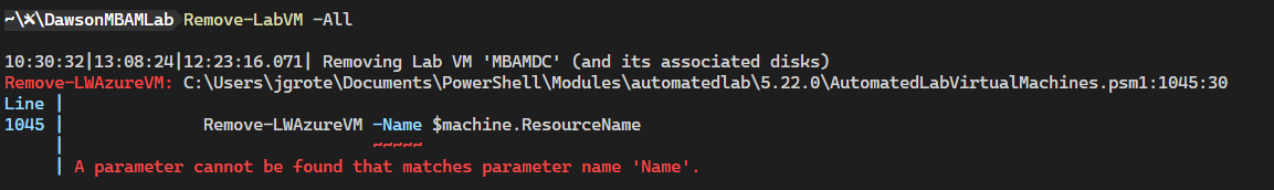 Remove-LabVM calls Remove-LWAzureVM -Name instead of Remove-LWAzureVM -ComputerName · Issue #997 ...