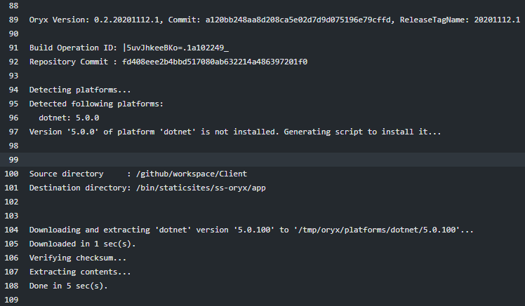 Update Oryxaws Container To Support Net 5 · Issue 206 · Azurestatic