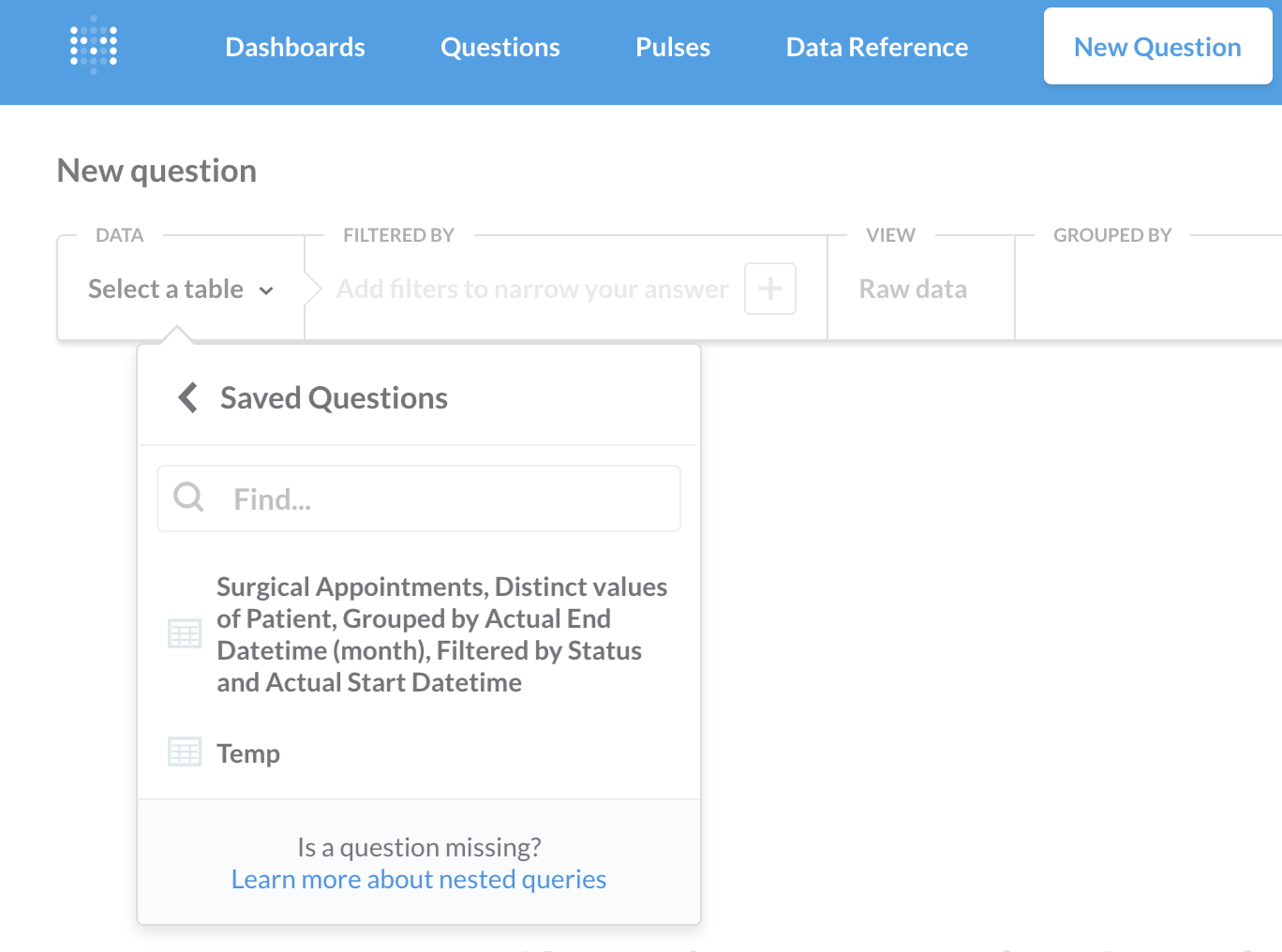 Unable use custom sql as saved question in new question page · Issue #7776 · metabase/metabase ...