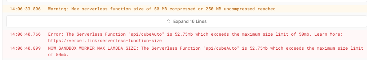 Max serverless function size · vercel · Discussion #2028 · GitHub