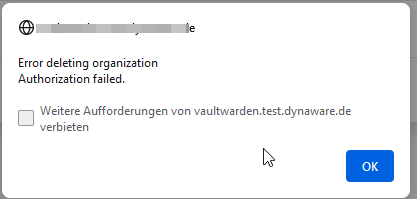 Error deleting emtpy (0 users, 0 items) organisation · Issue #3326 · dani-garcia/vaultwarden ...