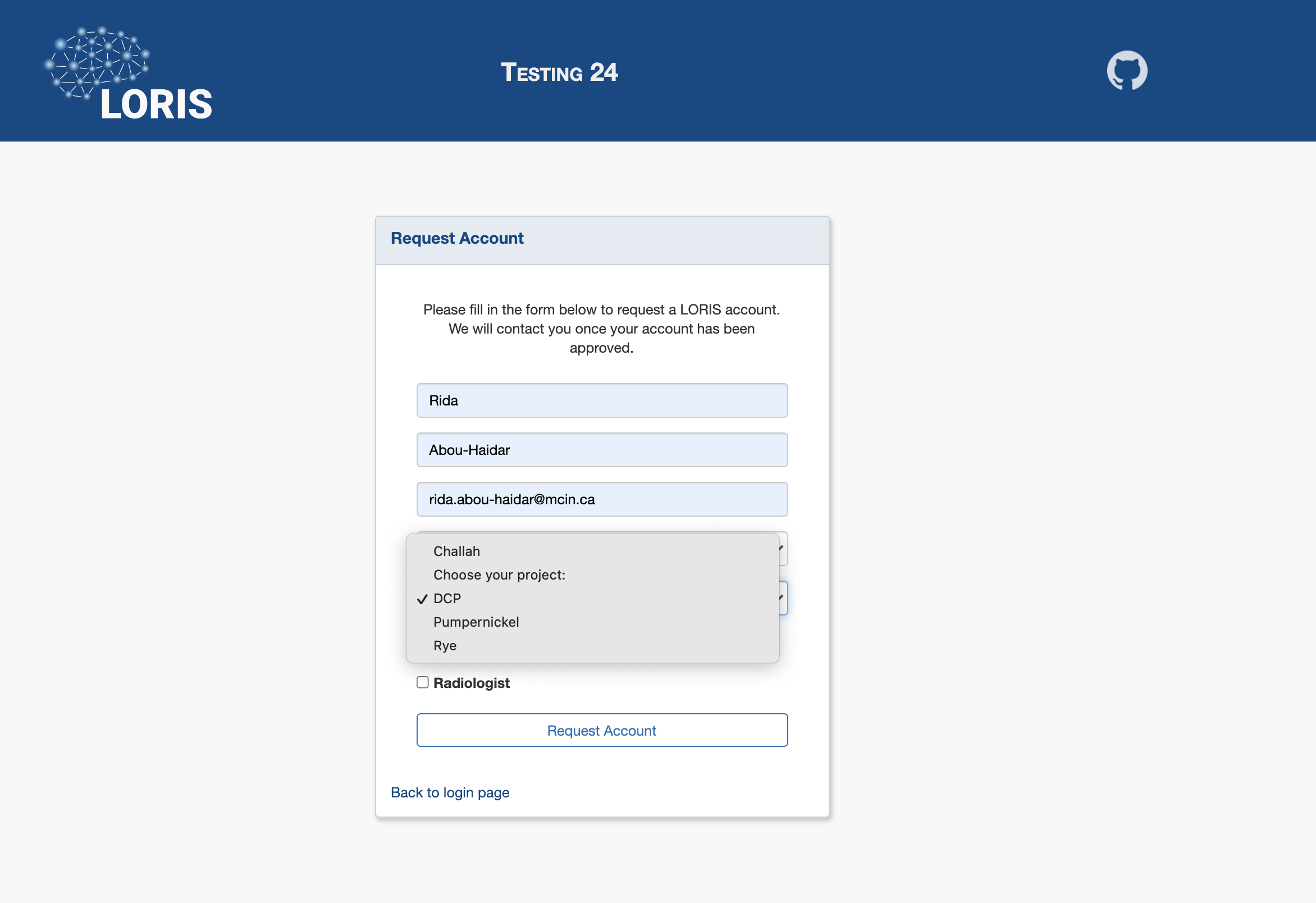 [login/request account] Weird ordering of projects in dropdown · Issue ...