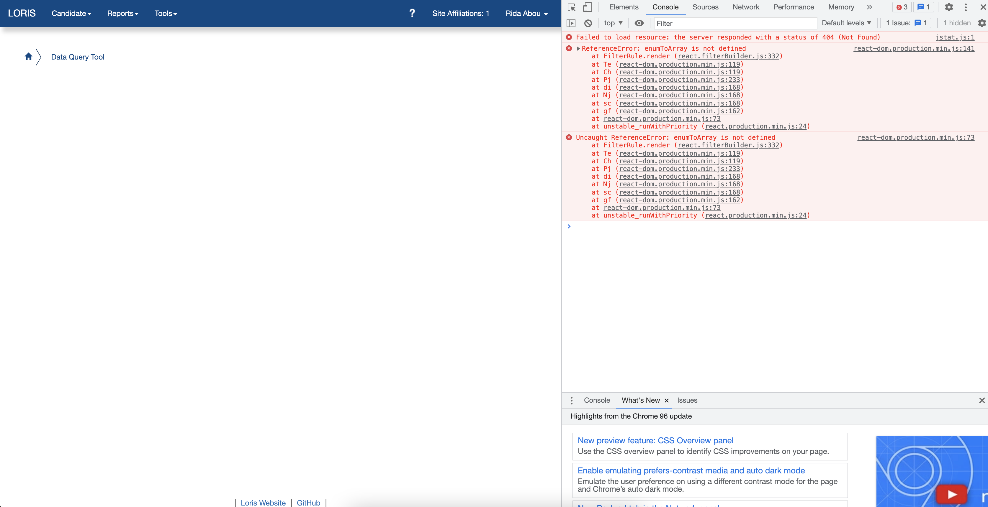 [DQT] Page Error when trying to filter on Select elements · Issue #7936 · aces/Loris · GitHub