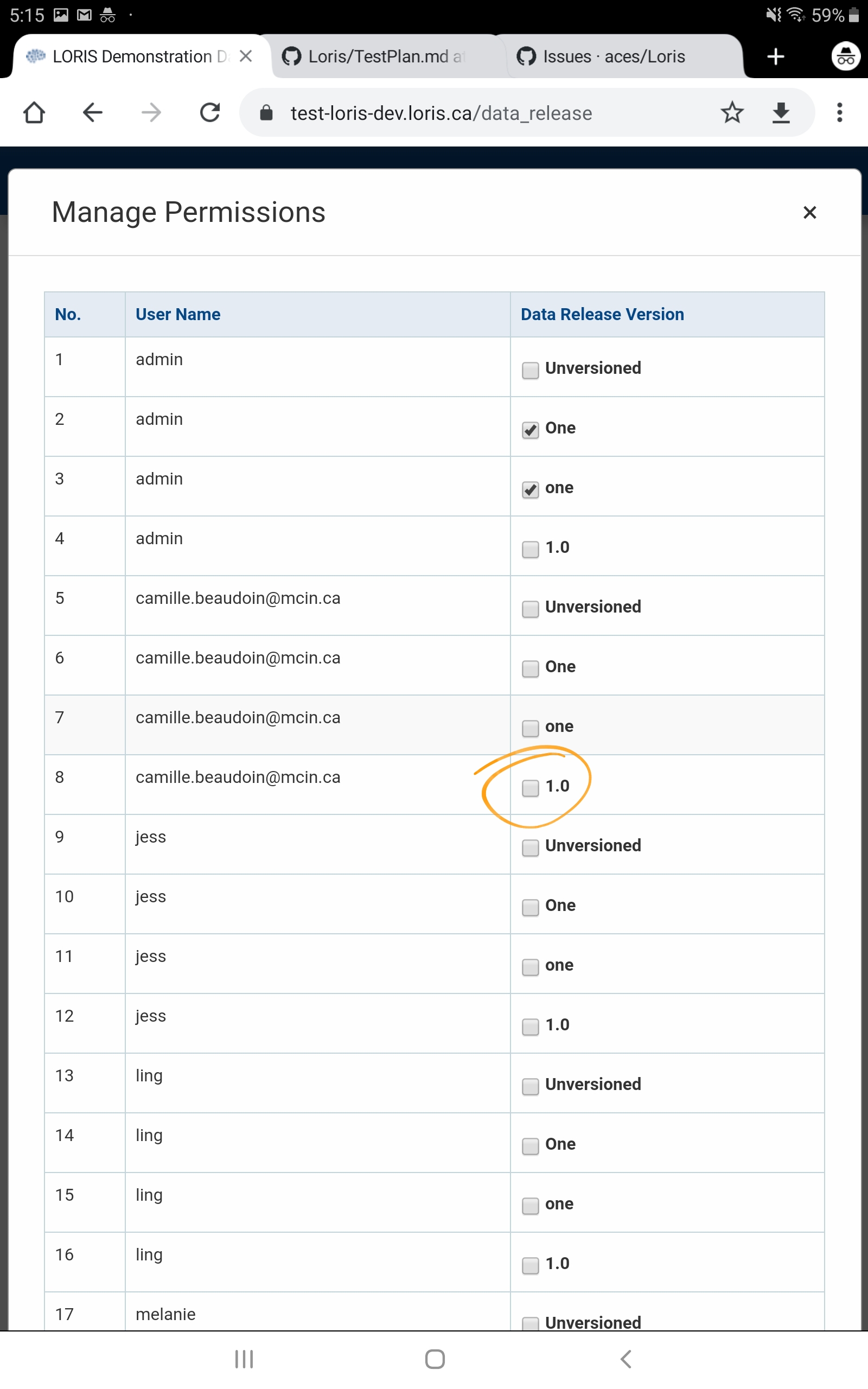 [Data release] Manage permission form persistence issues · Issue #6242 · aces/Loris · GitHub