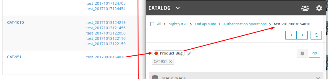 [UI][Unique bugs table] Invalid link for the test in the "FOUND IN ...