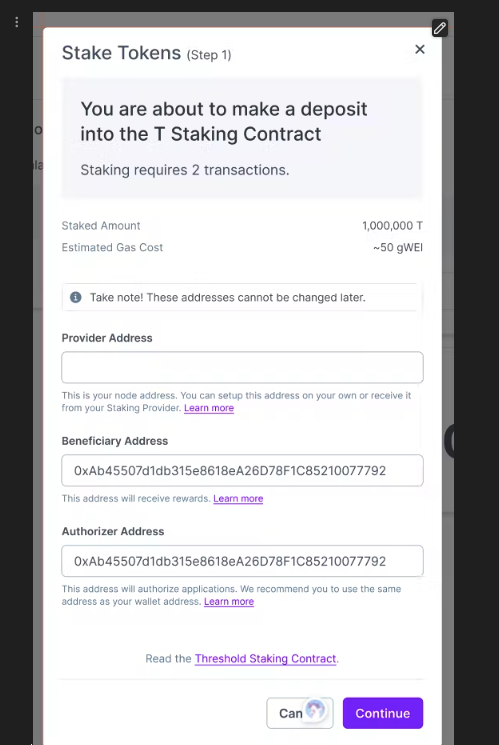 Stake Flow modal - confirm staking params · Issue #250 · threshold-network/token-dashboard · GitHub