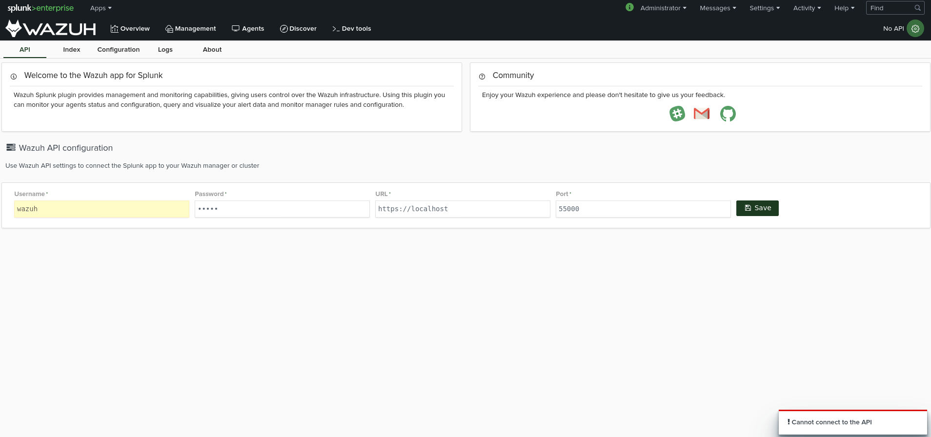 Error Connecting To Wazuh Api · Issue 956 · Wazuh Wazuh Splunk · Github
