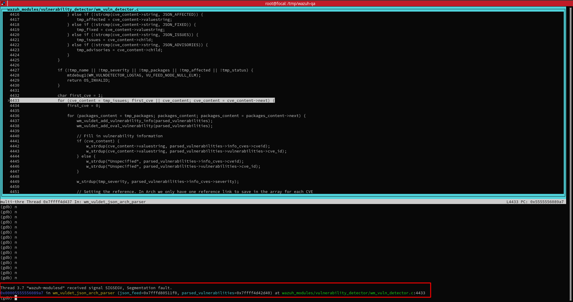 Segmentation Fault Running Modulesd With An Invalid Custom Feed For Arch Linux Vulnerability 4333