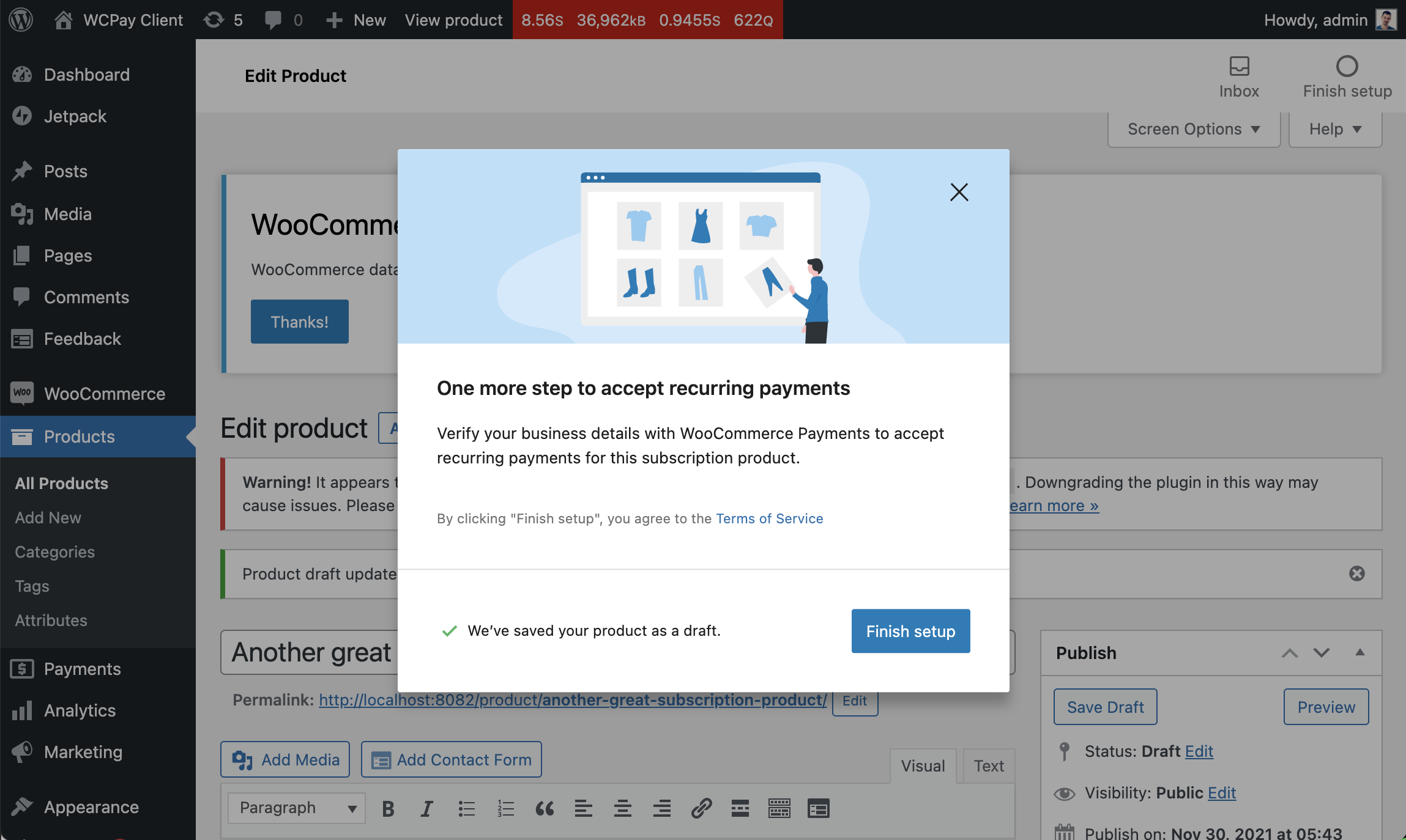 Subscriptions modal content obscured by header · Issue #3840 · Automattic/woocommerce-payments ...