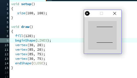 beginShape/endShape convert LINES shape to triangle fan in WEBGL. · Issue #2804 · processing/p5 ...