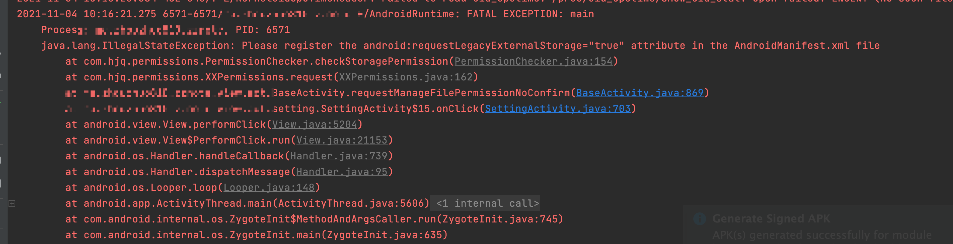 使用木木模拟器请求manageexternalstorage权限闪退 · Issue 102 · Getactivityxxpermissions · Github