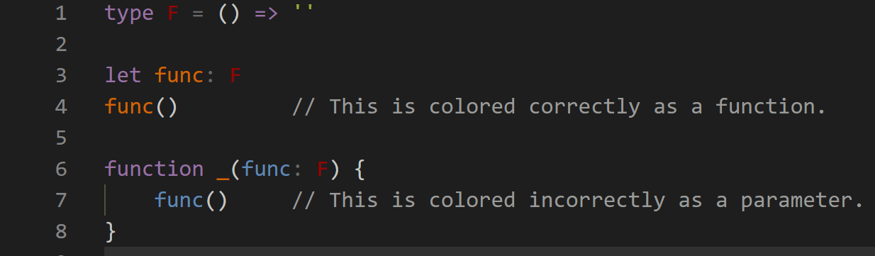 [semantic] [typescript] classify callbacks as function instead of ...